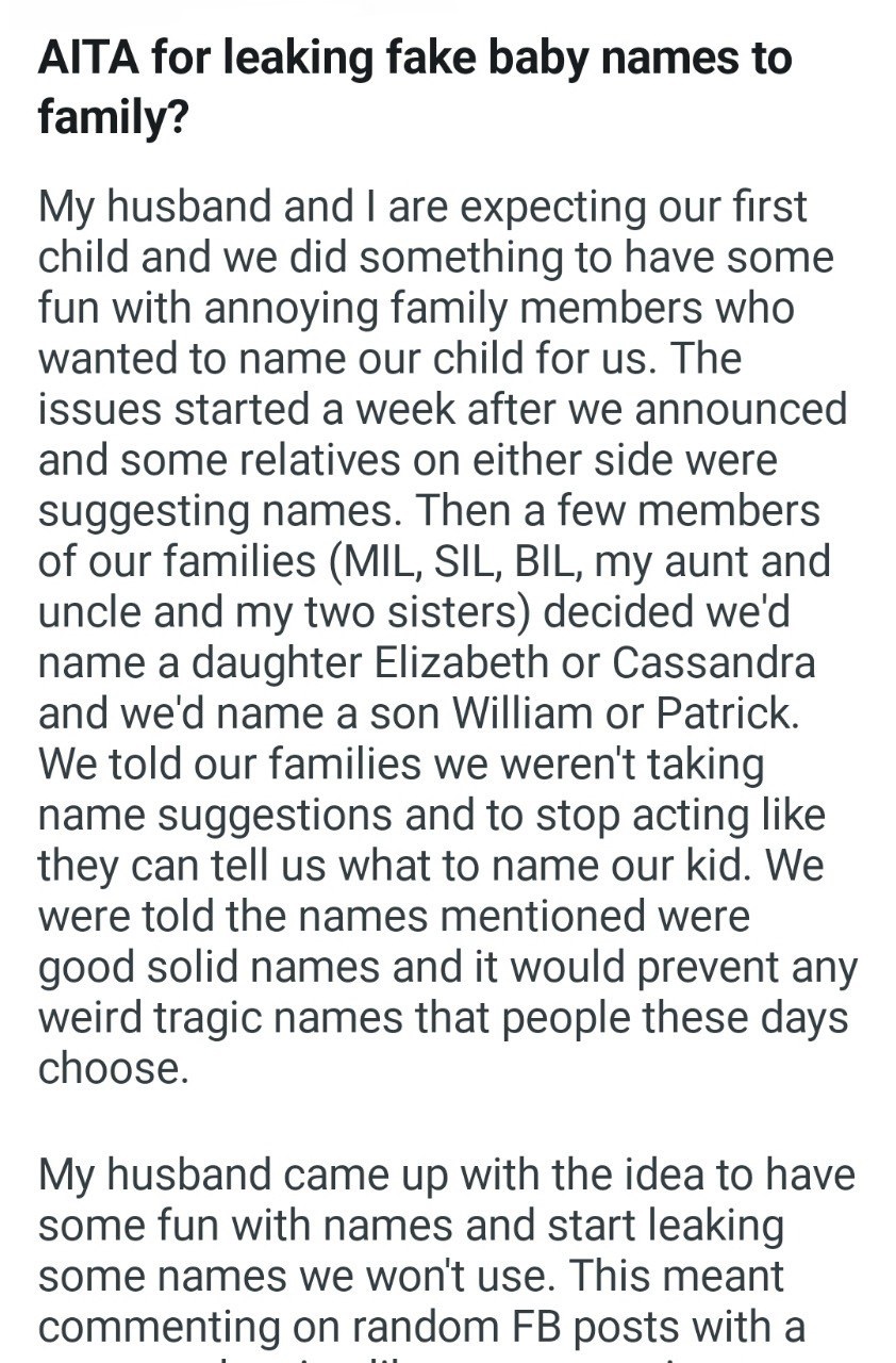 Fake Baby Names